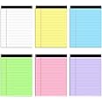Amazon.com : AILZFEI Colored Legal Pads 8.5 x 11 Wide Ruled, Note Pads ...