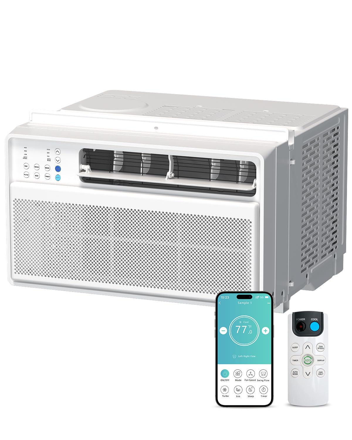 Electactic 12000BTU Smart Inverter Window Air Conditioner AC Unit, App ...