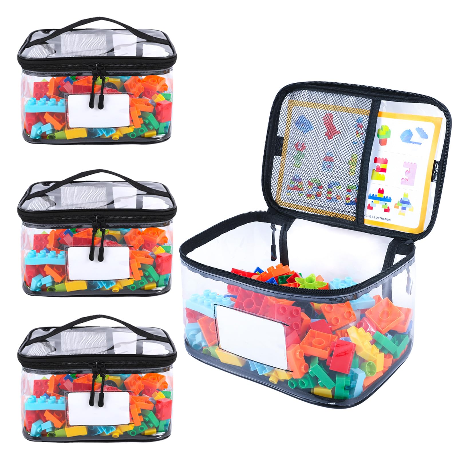 4 Pack Toy Storage Bags, Resealable Mylar Bags with Name Tag & Manual ...
