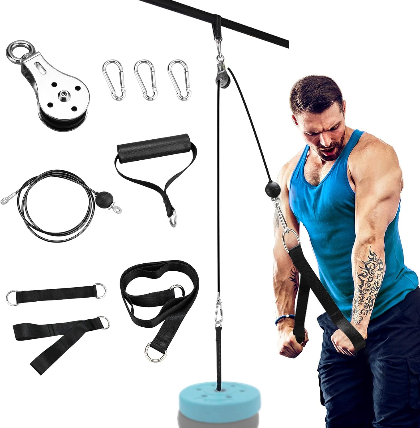 Fitness Cable Pulley System, DIY Pulley Cable Machine Attachment System ...