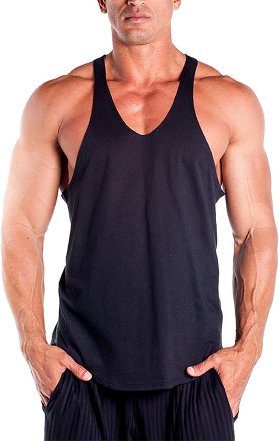 DK ACTIVE WEAR Men’s 100% Cotton Curved Hem Gym Vest Bodybuilding ...