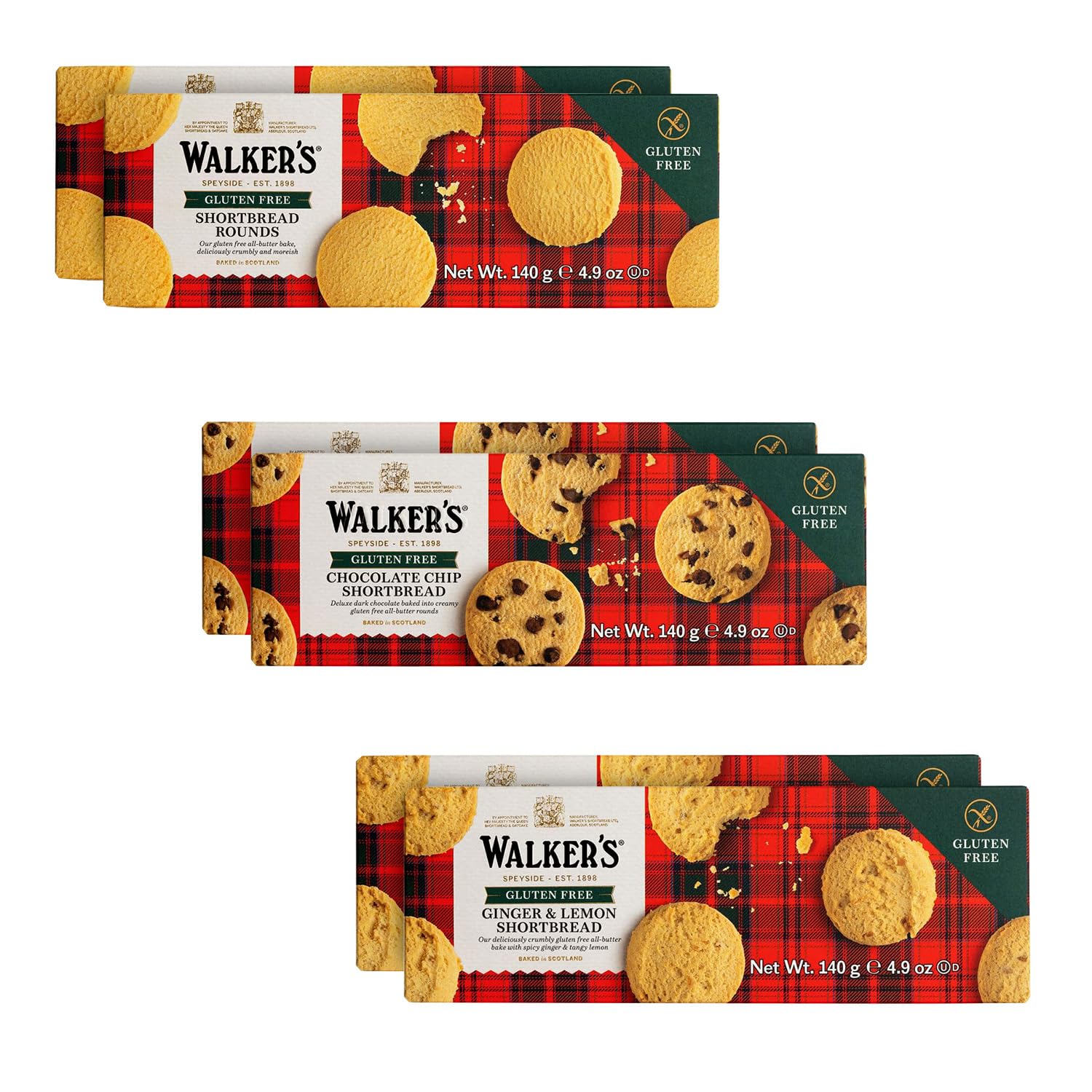 Walker's Shortbread Gluten Free Variety Pack, 2 of Each: Shortbread ...
