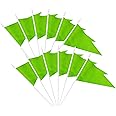 Amazon.com : 12 Pack Green Pennant Flags Small Mini Hand Held Solid ...
