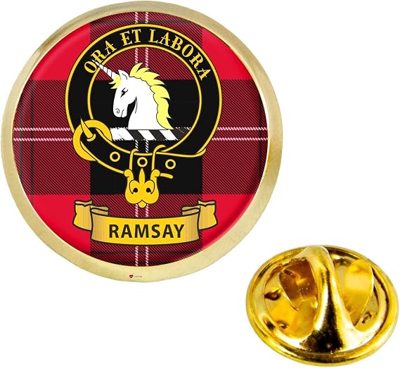 Ramsay Scottish Clan Crest Lapel Pin Badge in Gold Colour Product Of ...