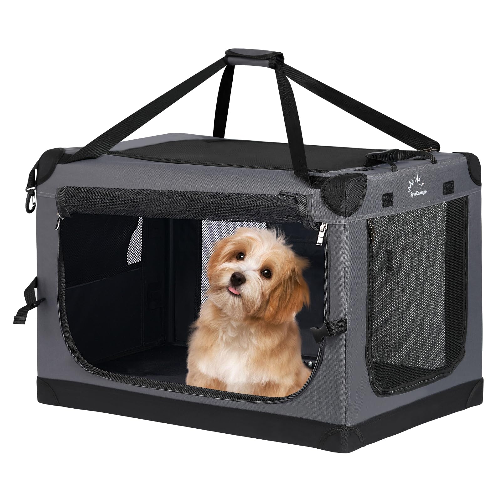 SYMKAMPPO Soft Collapsible Dog Crate, 24 Inch Portable Travel Dog Crate ...