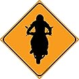 Amazon.com: Motorcycle Crossing 12" x 12" Tin Road Sign Garage Chopper ...