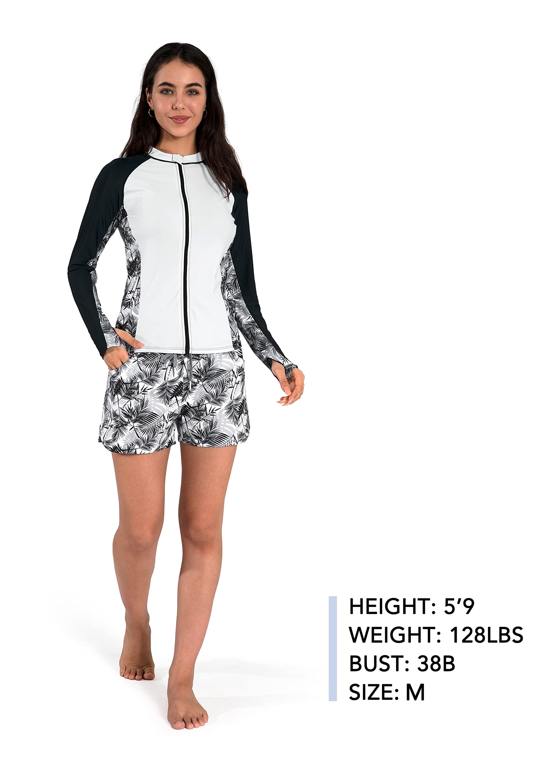 Actleis Women's Long Sleeve Rash Guard UPF 50+ UV Sun Protection Swim ...