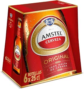 Amstel Cerveza Botella - Pack de 6 x 25 cl - Total: 150 cl: Amazon.es ...
