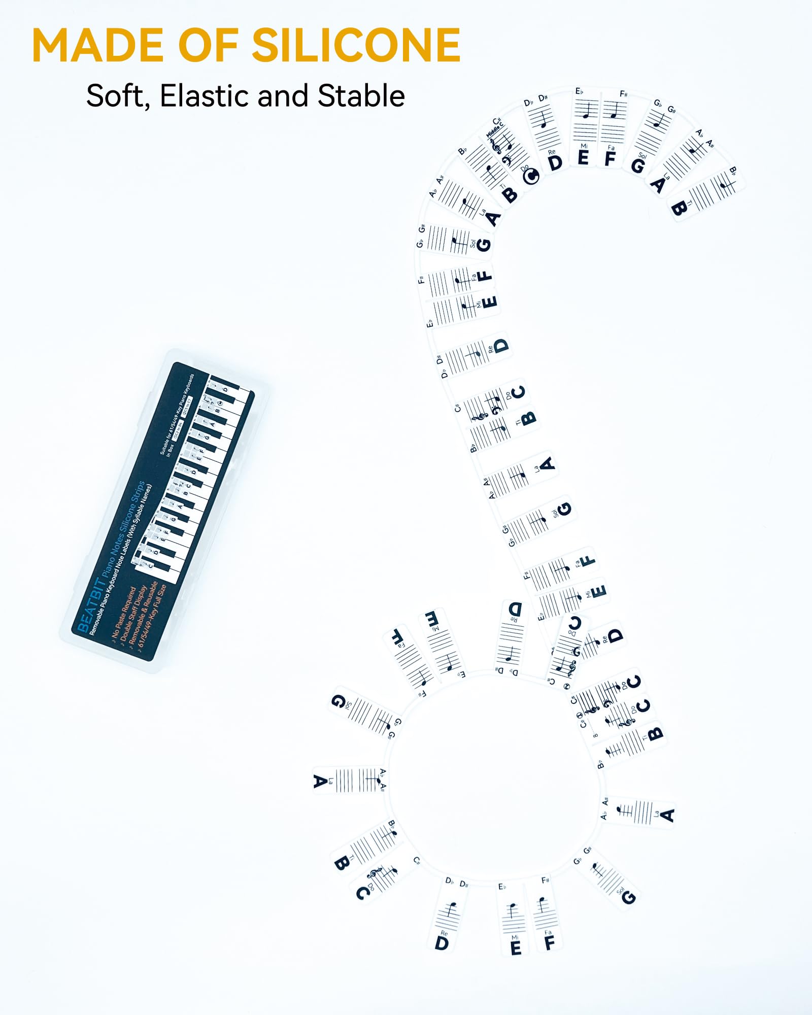 Mua Piano Note Strips with Solfege (Do Re Mi…), Fit 61/54/49 Key Piano ...