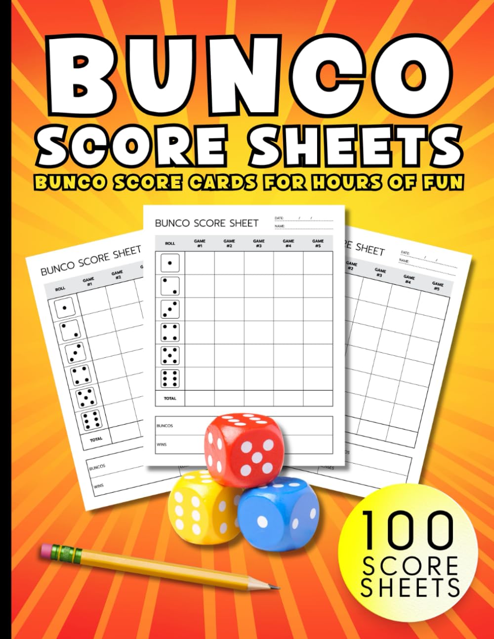 Bunco Score Sheets: 100 Bunco Score Sheets With 5 Games On Each Page ...