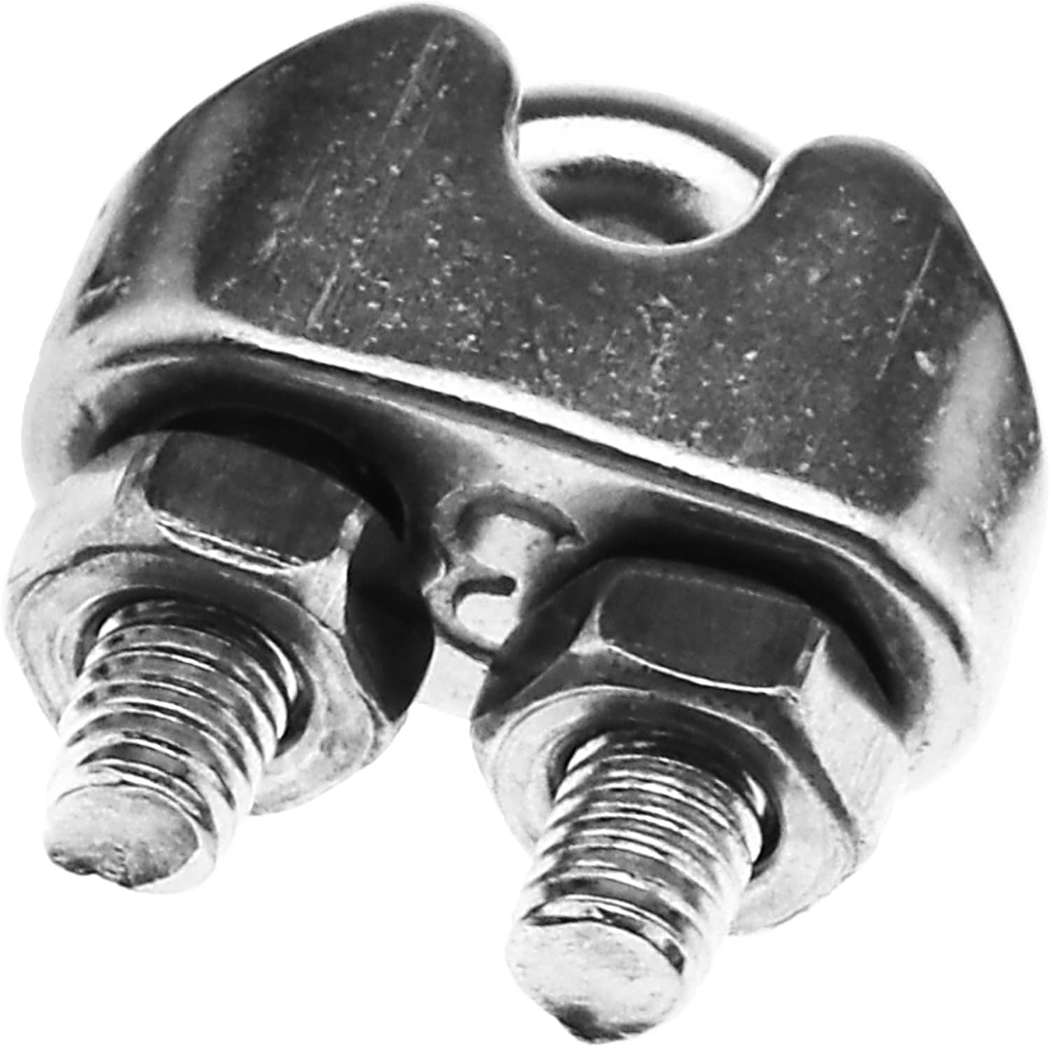 OTOTEC 5Pcs 4mm Silver Tone Wire Rope Clamp Cable Grip Steel Wire U ...