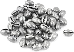 uxcell® Oval Shaped Lead Fish Tackle Split Shots Fishing 1.5g Per Piece ...