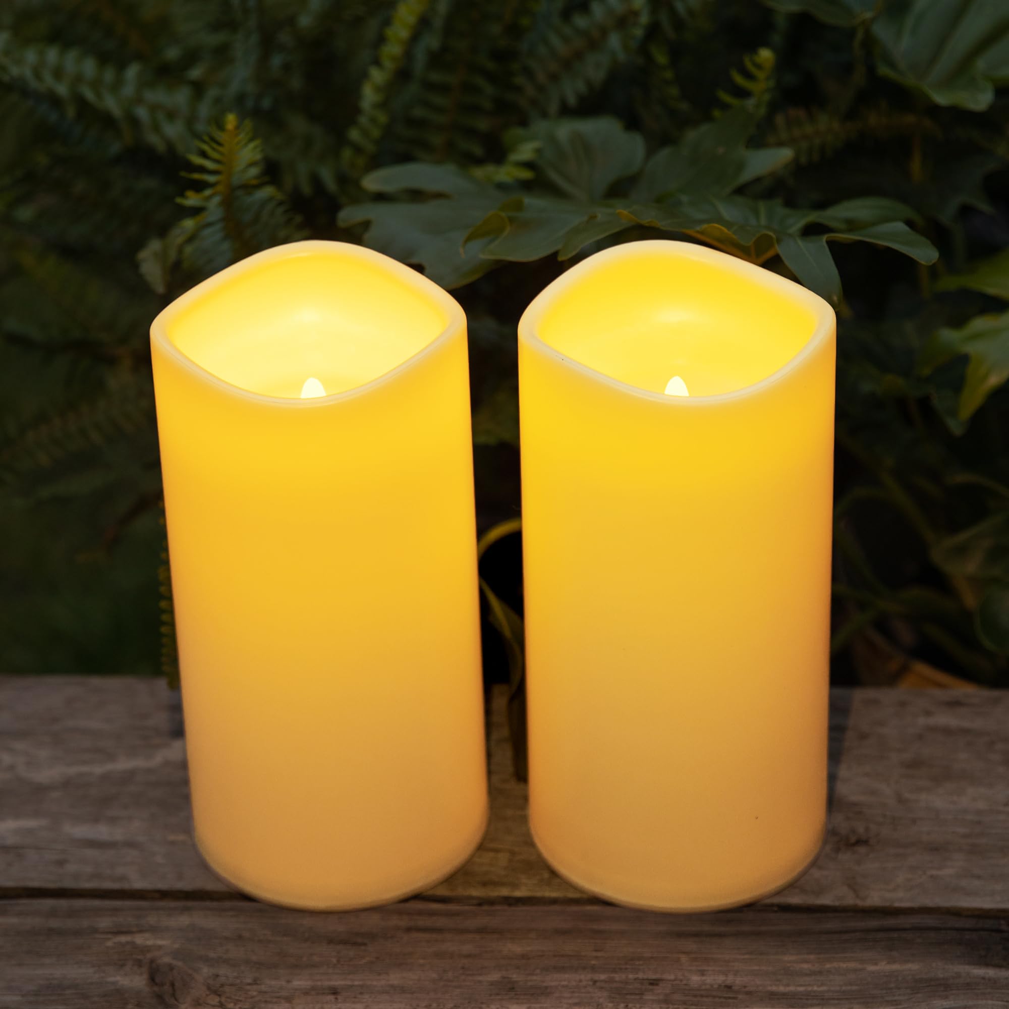 TFROSIM Large Solar Candles Outdoor Waterproof, 4.5" x 9" Ivory White ...