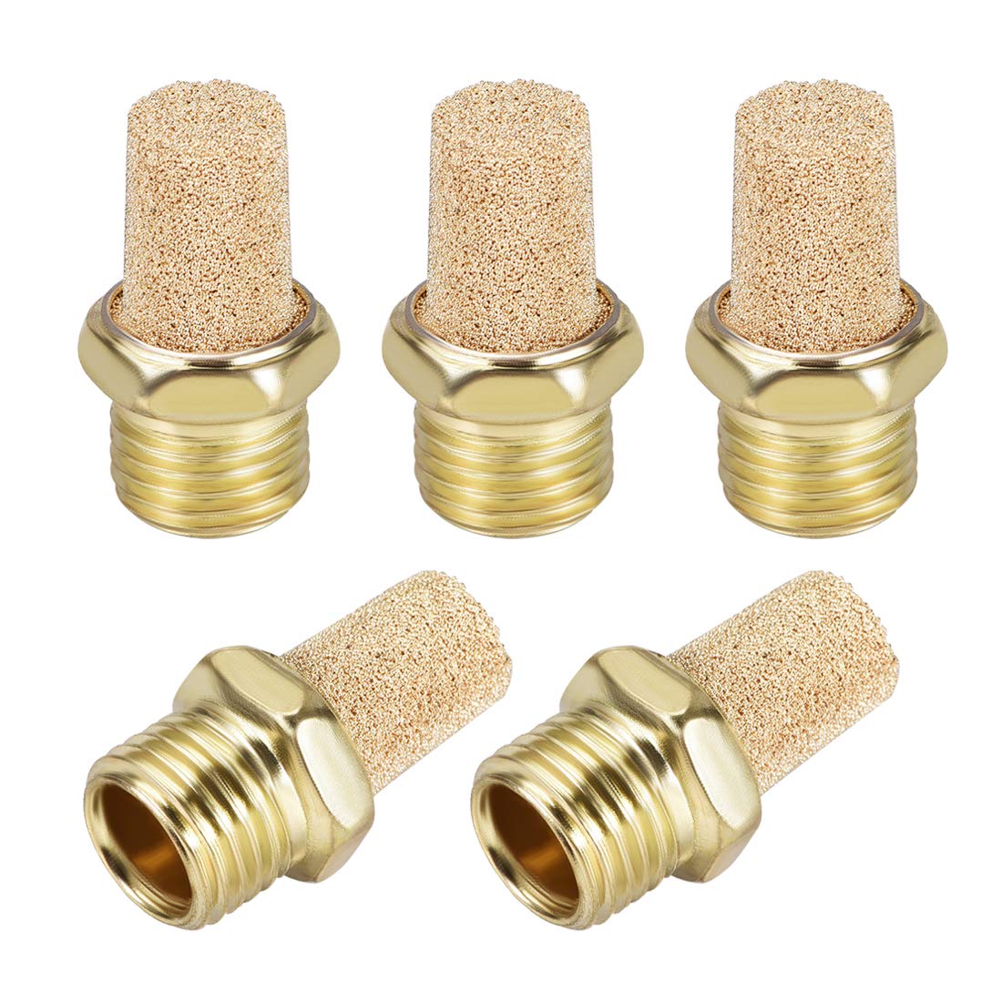 Mua uxcell Sintered Bronze Exhaust Muffler, Brass Body Pneumatic Air ...