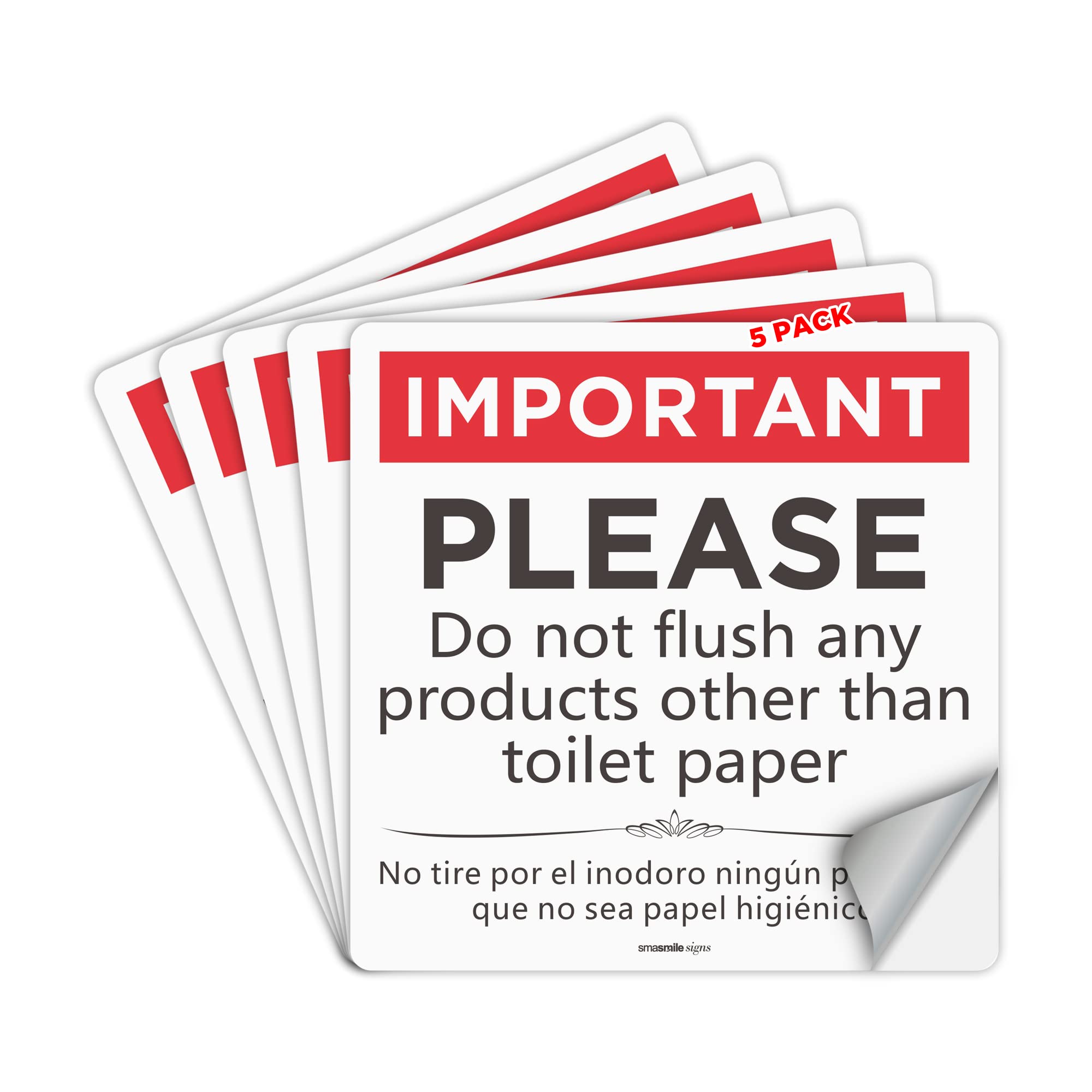 Mua Please Do Not Flush Sign stickers 5 Pack 6" x 6" Please Do Not ...