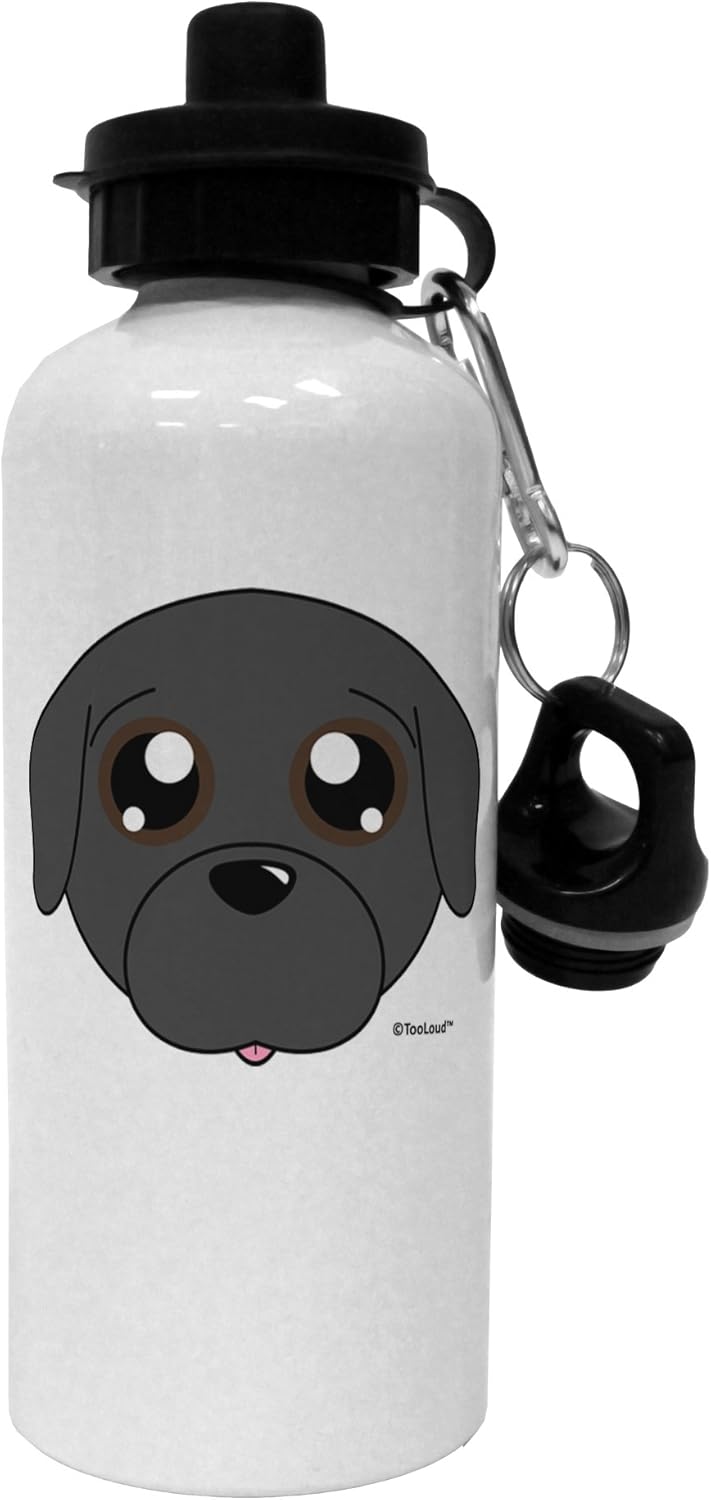 Amazon.com: TOOLOUD Cute Pug Dog - Black Aluminum 600ml Water Bottle ...