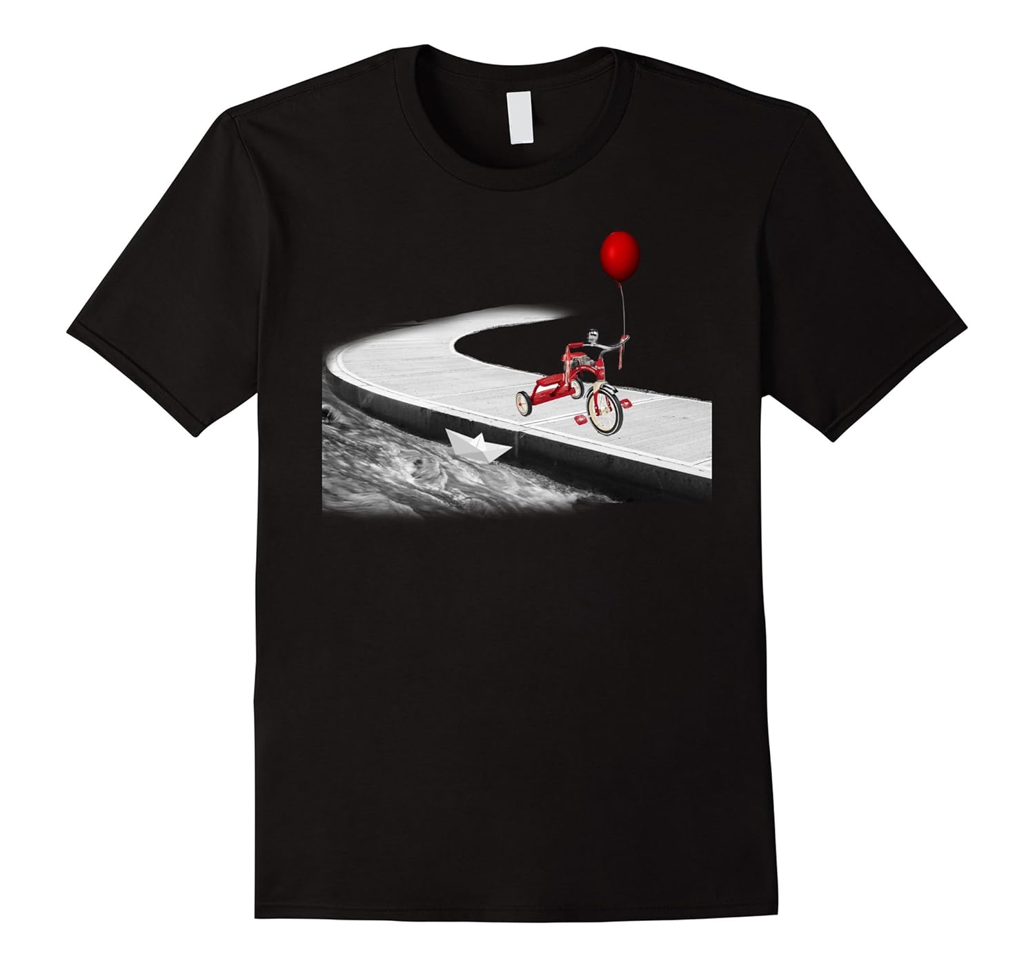 Creepy Scary Tricycle Red Balloon Halloween Horror T-Shirt-TJ – theteejob