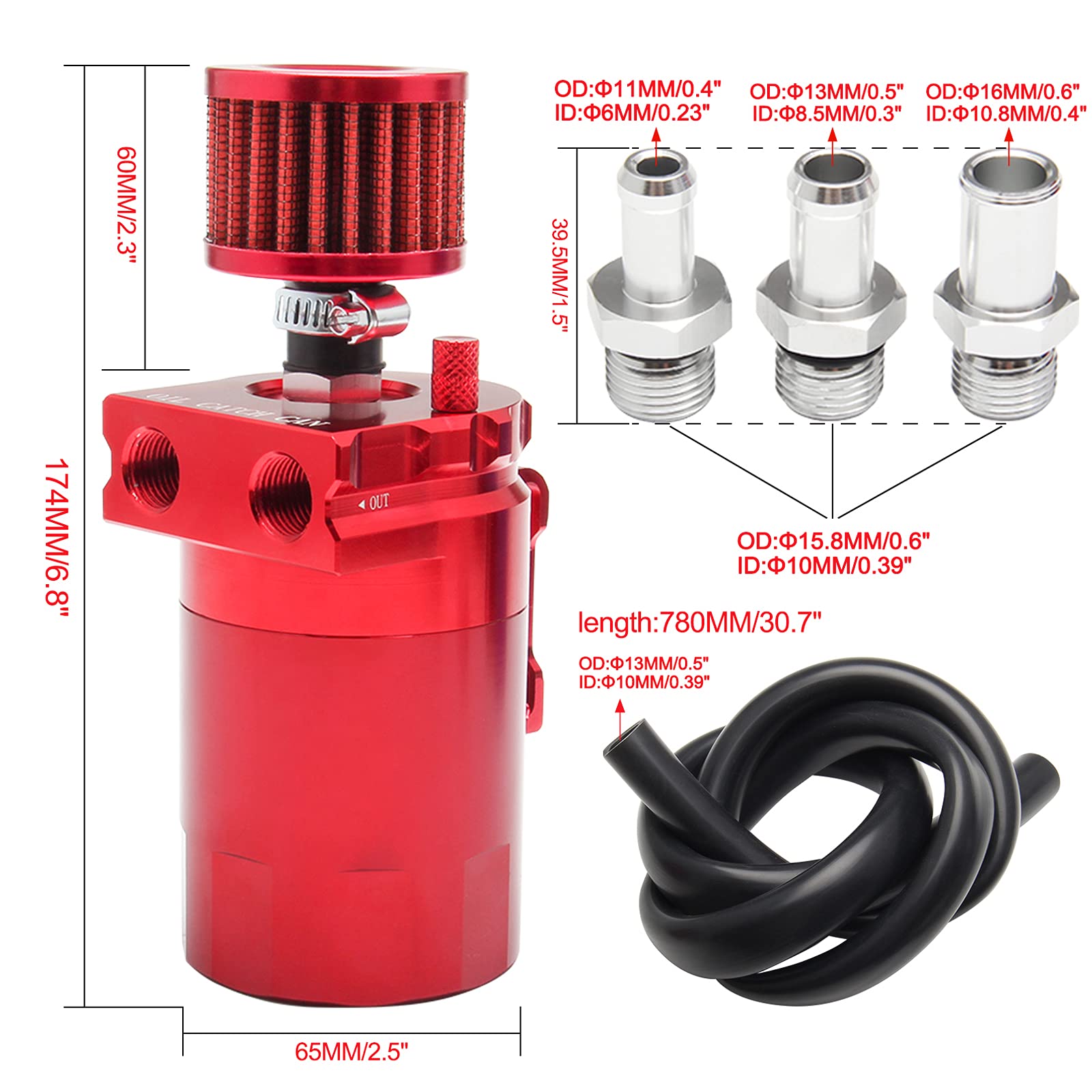 Mua Universal Polish Baffled Reservoir Oil Catch Can Kit with Breather ...