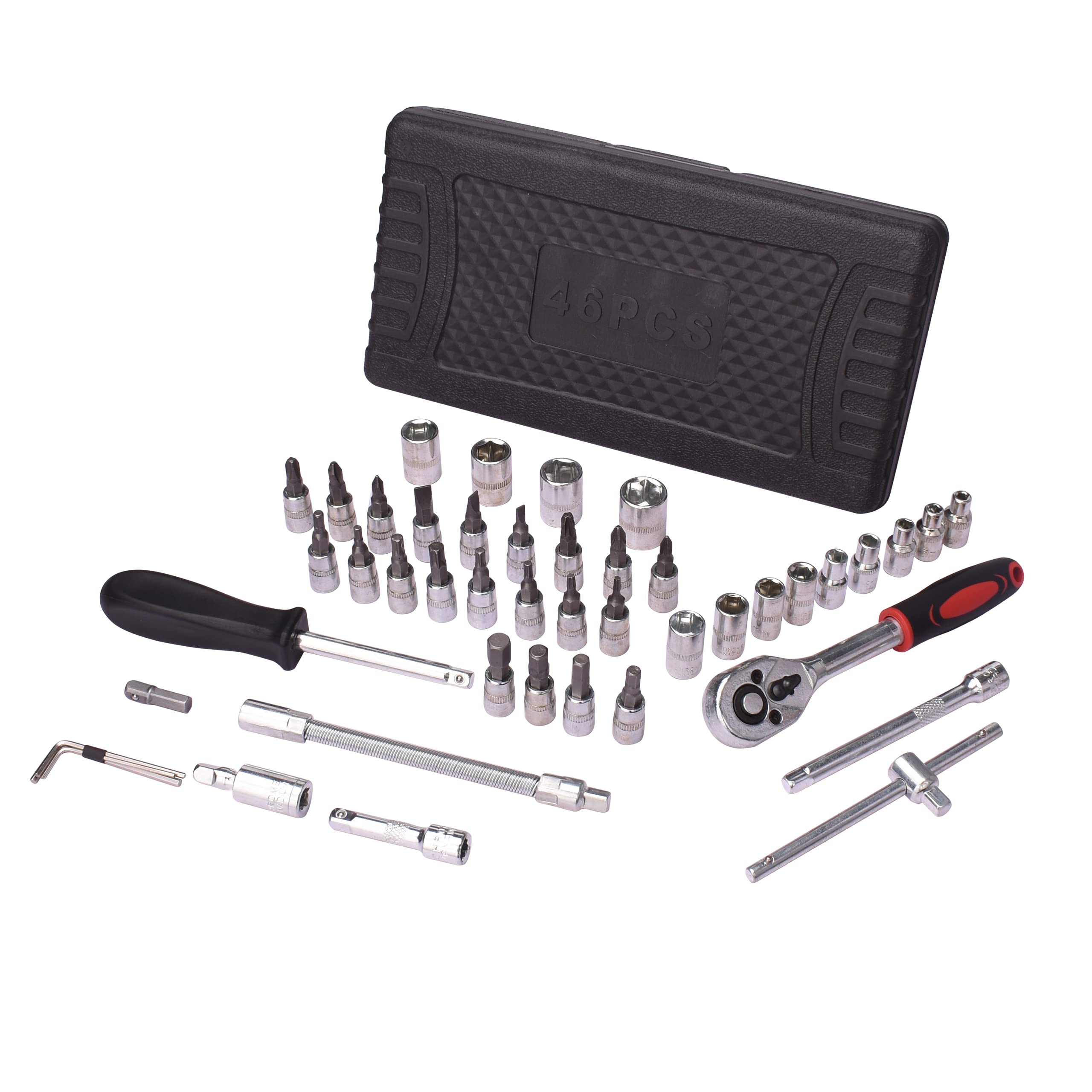 Mua AUACDIY 46 Piece Mechanics Tool Kit, 1/4 Inch Drive Socket Set ...