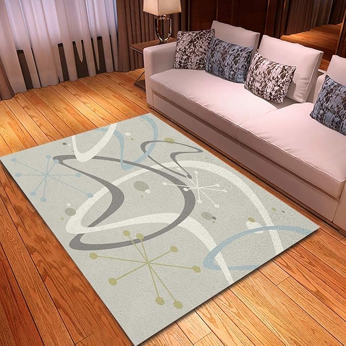 Amazon.com: rouihot Non-Slip Area Rug 2'x 3' Beige Mid Century Modern ...