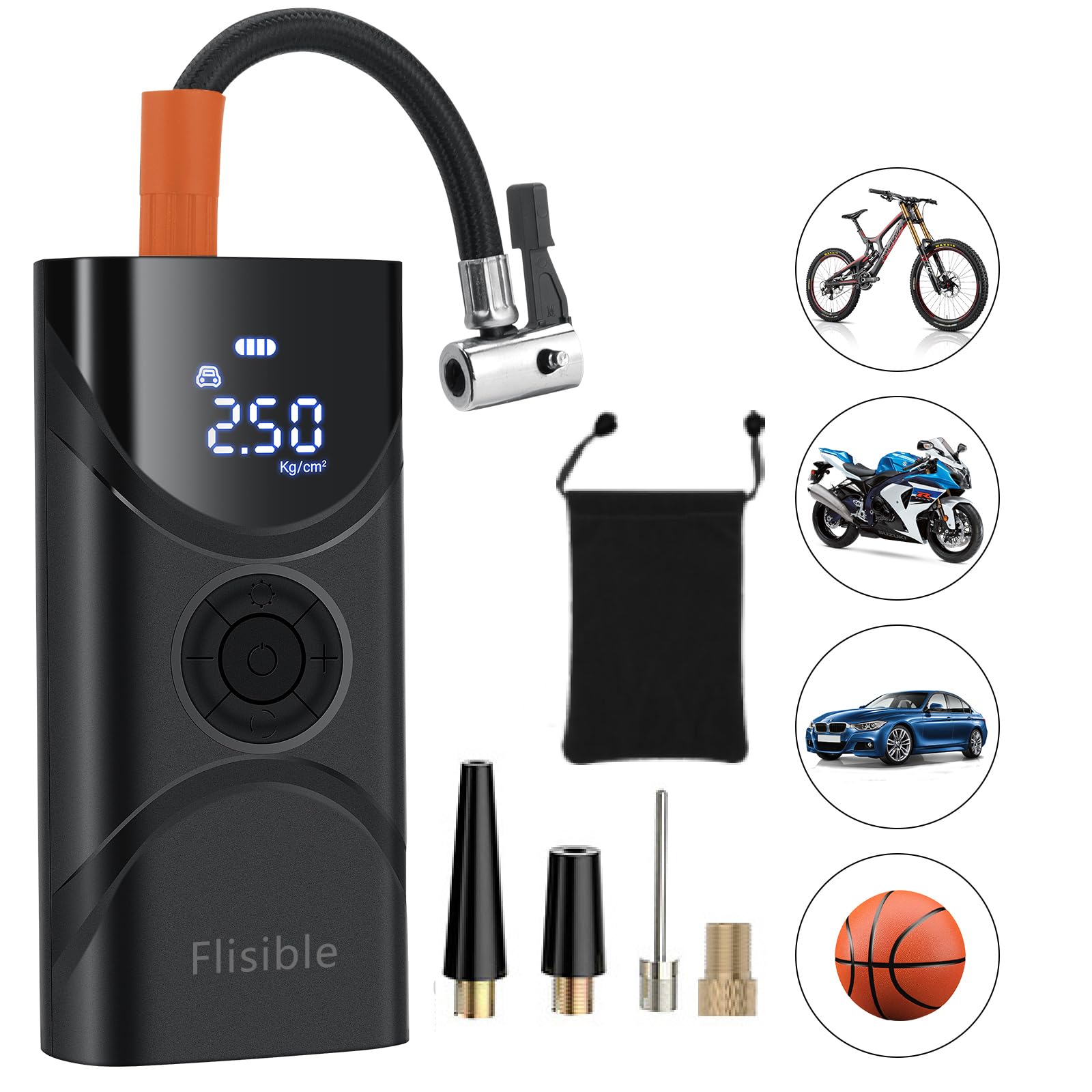 Cordless Tire Inflator - Portable Air Compressor 150 PSI, Fast 9000 mAh ...