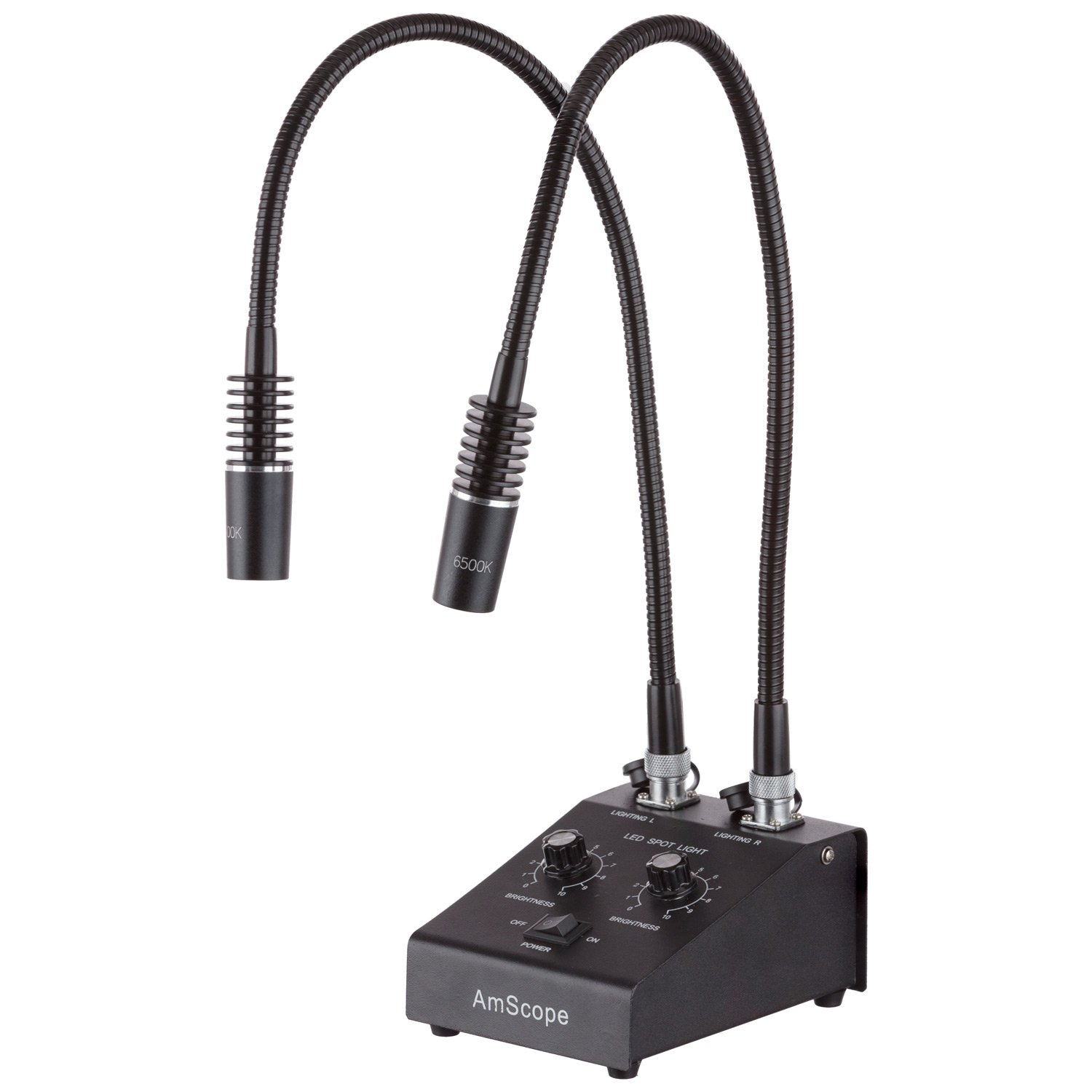 AmScope LED-11C Powerful LED Dual Goose-neck Microscope Illuminator ...