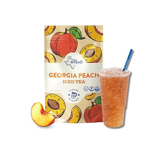 HTeaO Georgia Peach Black Tea – Texas-Style Flavored Iced Tea Bags for ...