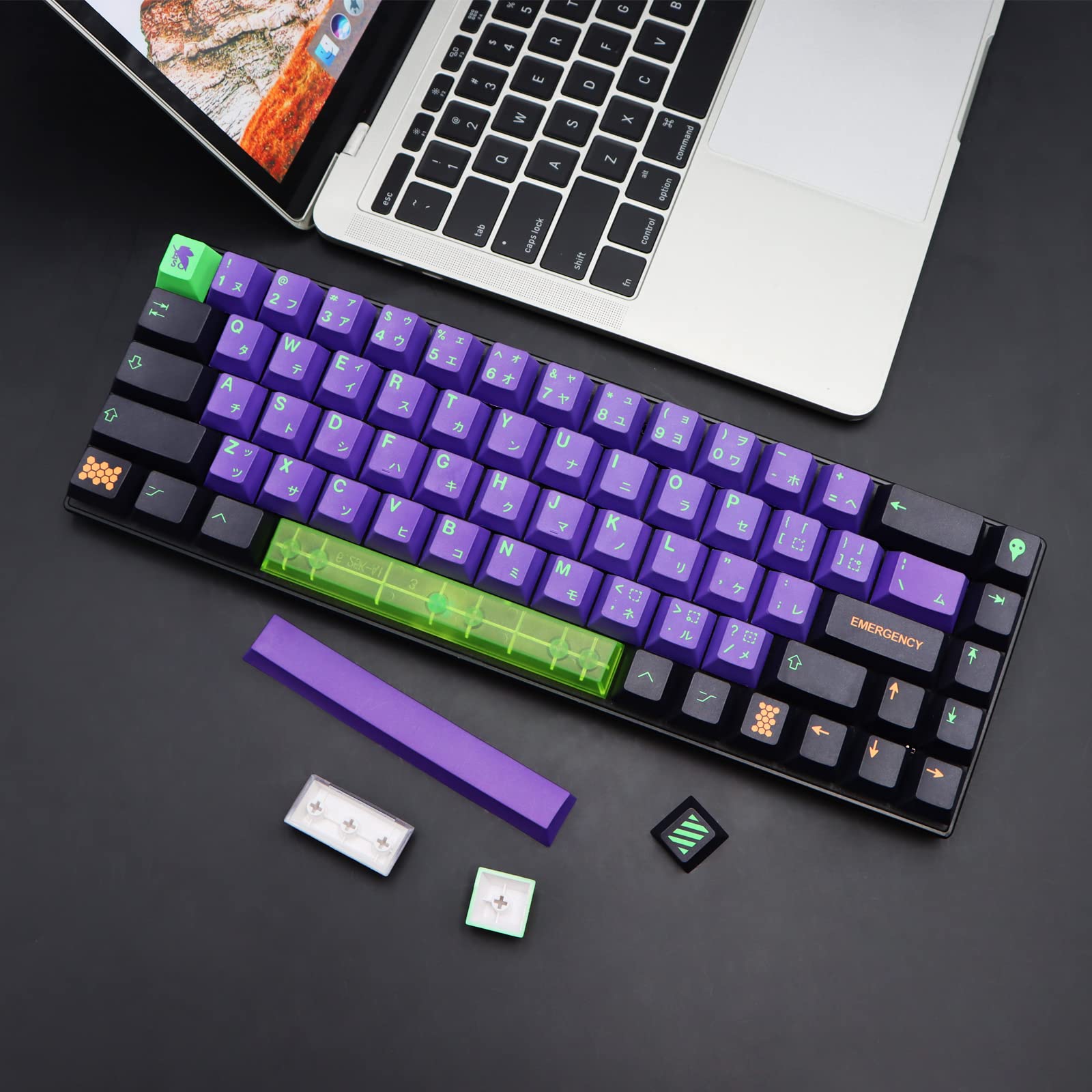 Mua Keycaps Purple Black Keycaps, MOLGRIA 134 Set Unit-01 Key Caps for ...