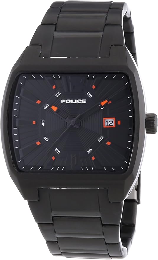 Police Men's Quartz Watch with Black Dial Analogue Display and Black ...
