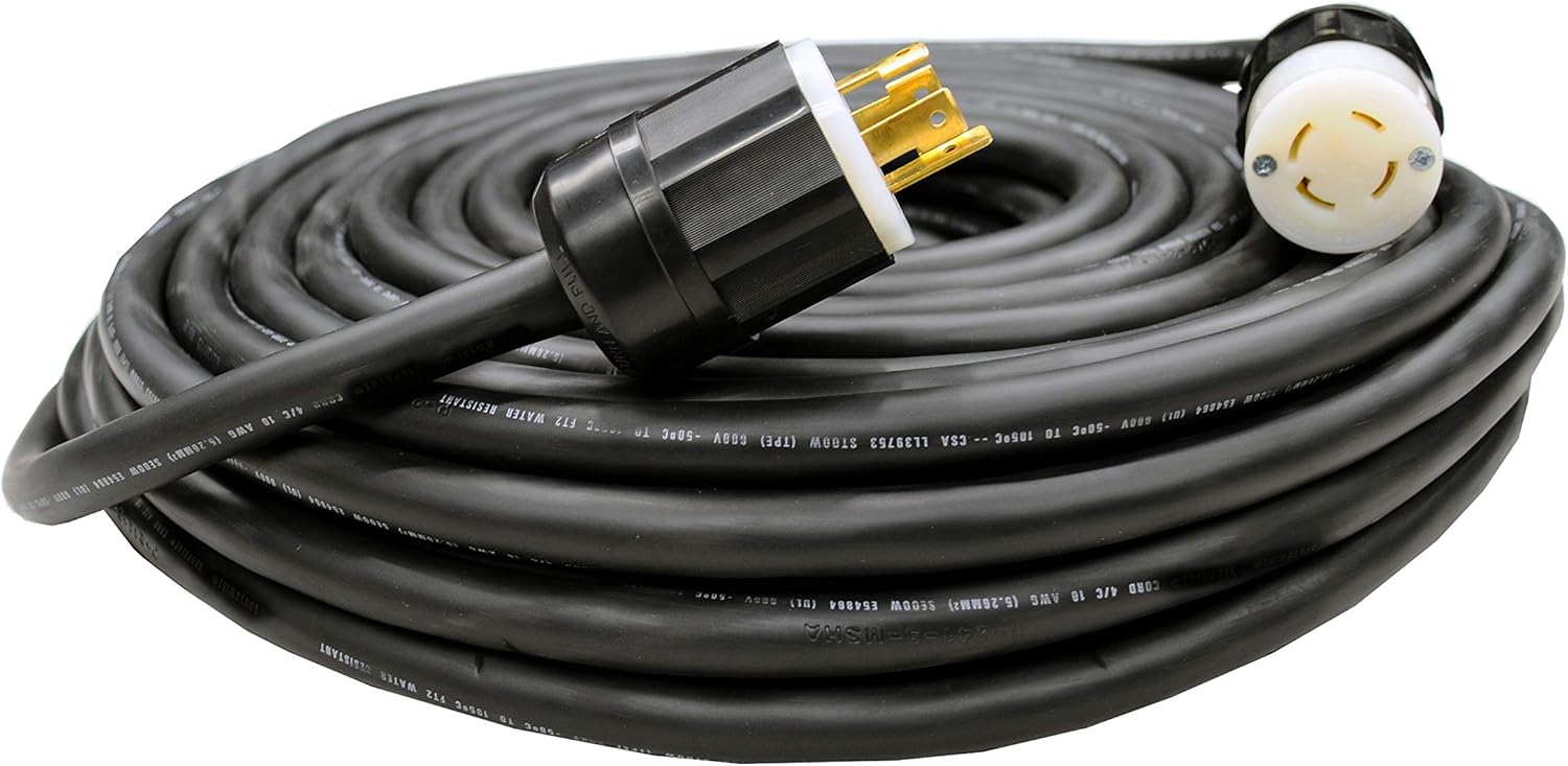 Amazon.com: NEMA L14-30 Generator Extension Cord - 30A, 125/250V, 10/4 ...