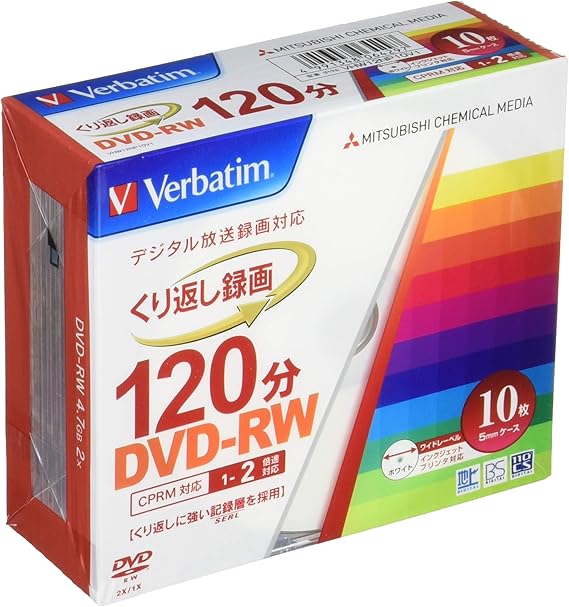 Amazon | 三菱ケミカルメディア Verbatim 繰り返し録画用DVD-RW(CPRM) VHW12NP10V1 (1-2倍速/10枚) | 三菱ケミカルメディア(Mitsubishi ...