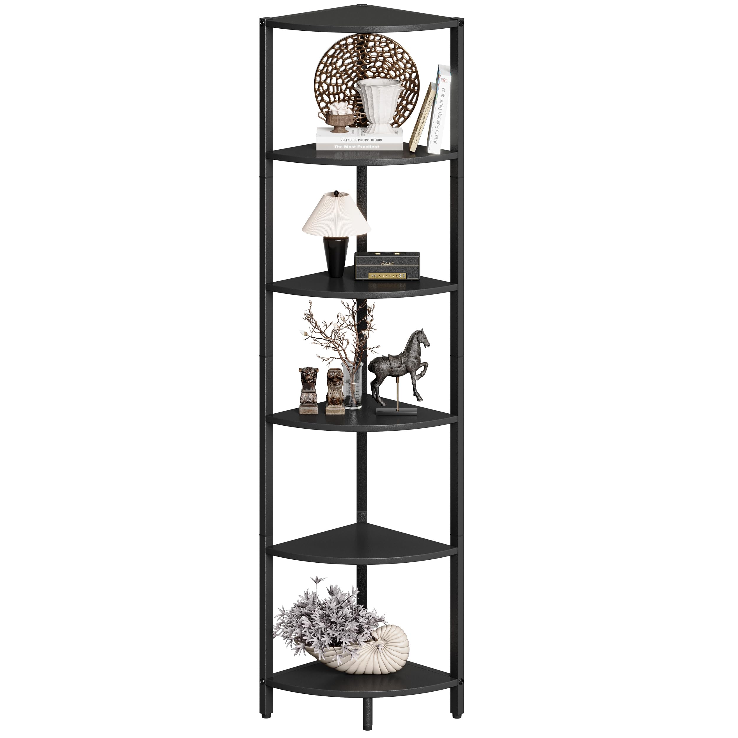 IRCPEN 6 Tier Corner Shelf 63.1" Tall Ladder Corner Storage Shelf Rack ...