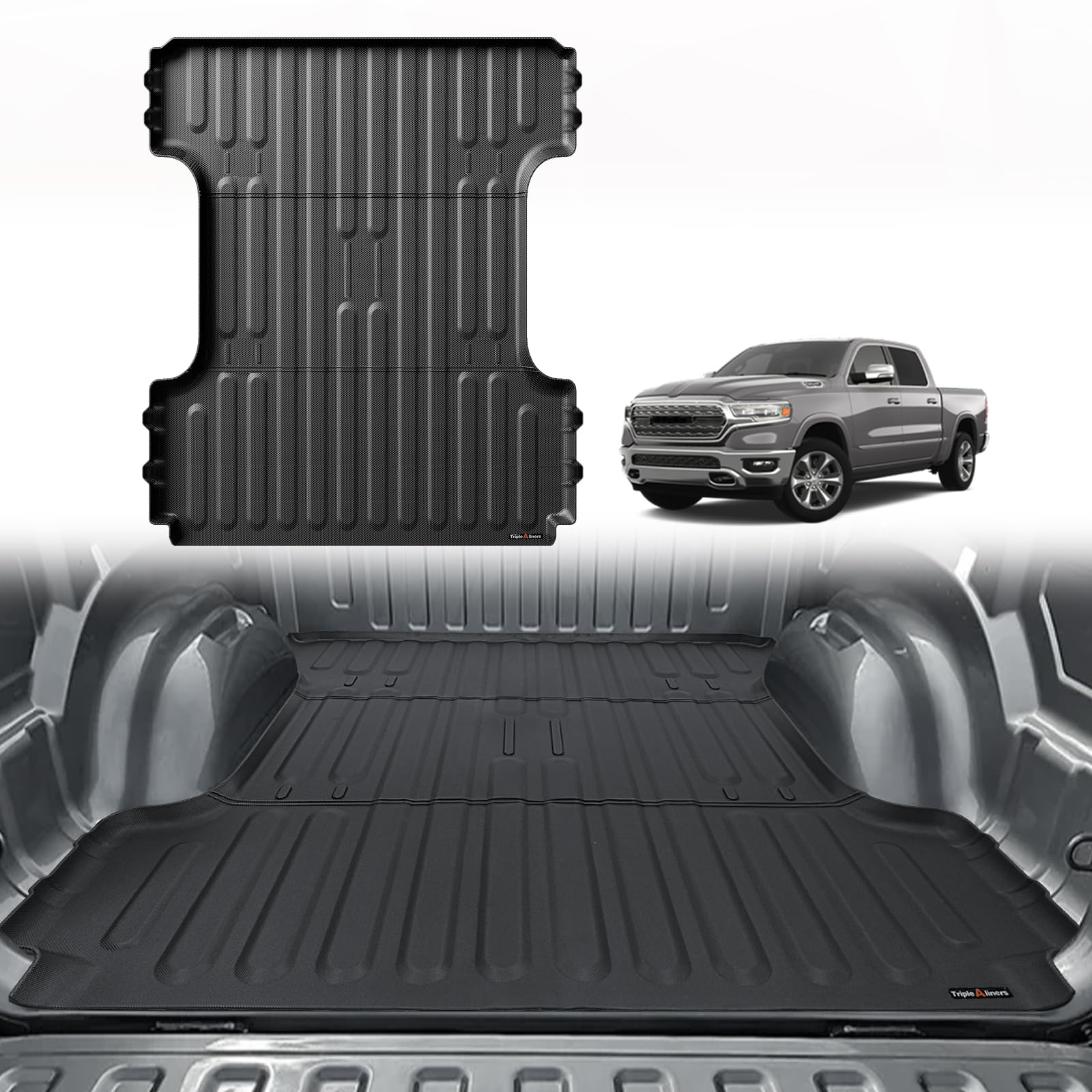 TripleAliners Truck Bed Mat Compatible with 2019-2024 Ram 1500 ...