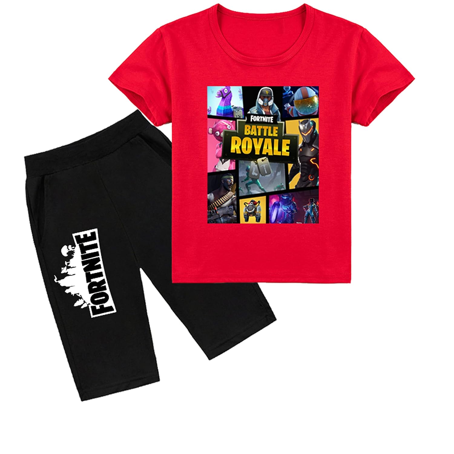 Buy Fortnite Shirt and Shorts, 2 Piece Outfit Clothes Set, Athletic ...