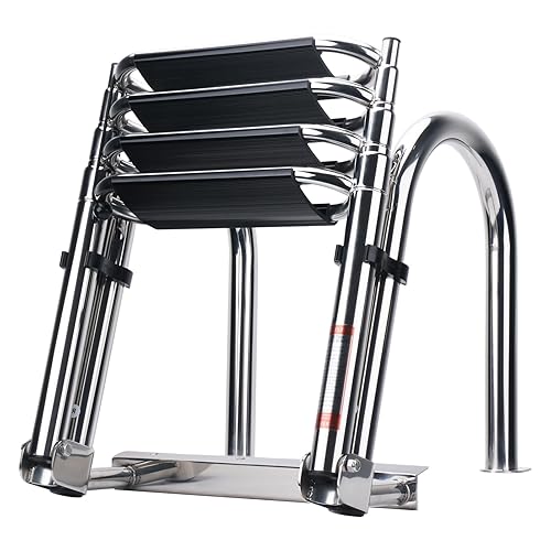 Pool Ladder Stainless Steel In-Board 4-Steps Ladder Welded Reinforce ...