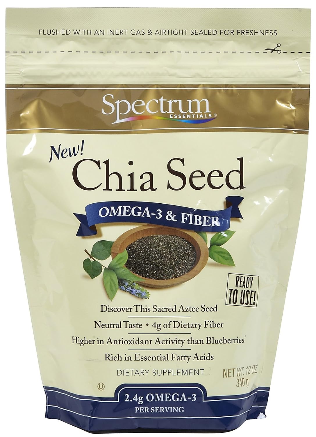 Amazon.com : Spectrum Essentials Chia Seed Omega-3 and Fiber - 12 oz ...