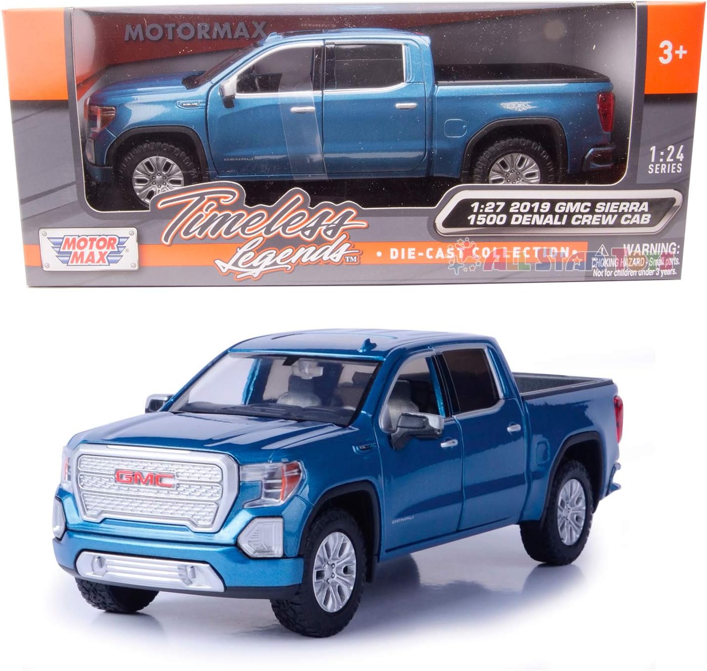 Amazon.com: 2019 GMC Sierra 1500 Denali Crew Cab - Blue 1:24-1:27 Scale ...