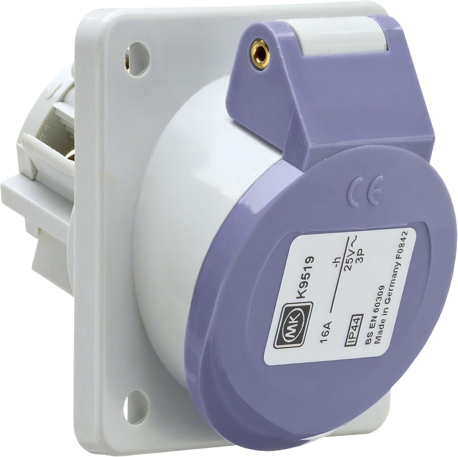 MK Commando K9519 Angled Socket Outlet 16 Amp 3P 25 Volt (IP44) Violet ...