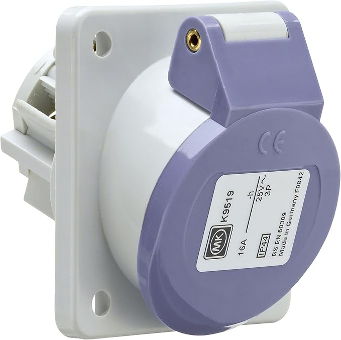 MK Commando K9519 Angled Socket Outlet 16 Amp 3P 25 Volt (IP44) Violet ...
