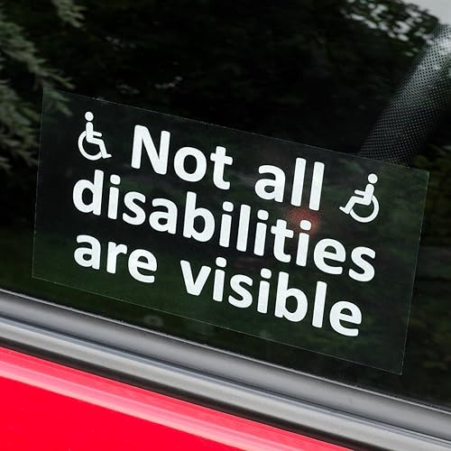 Not All Disabilities Are Visible Disabled Blue Badge Vinyl Car Sticker ...
