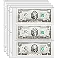Amazon.com : CollectHall 50 Pack Currency Sleeves, 3-Pocket Banknote ...