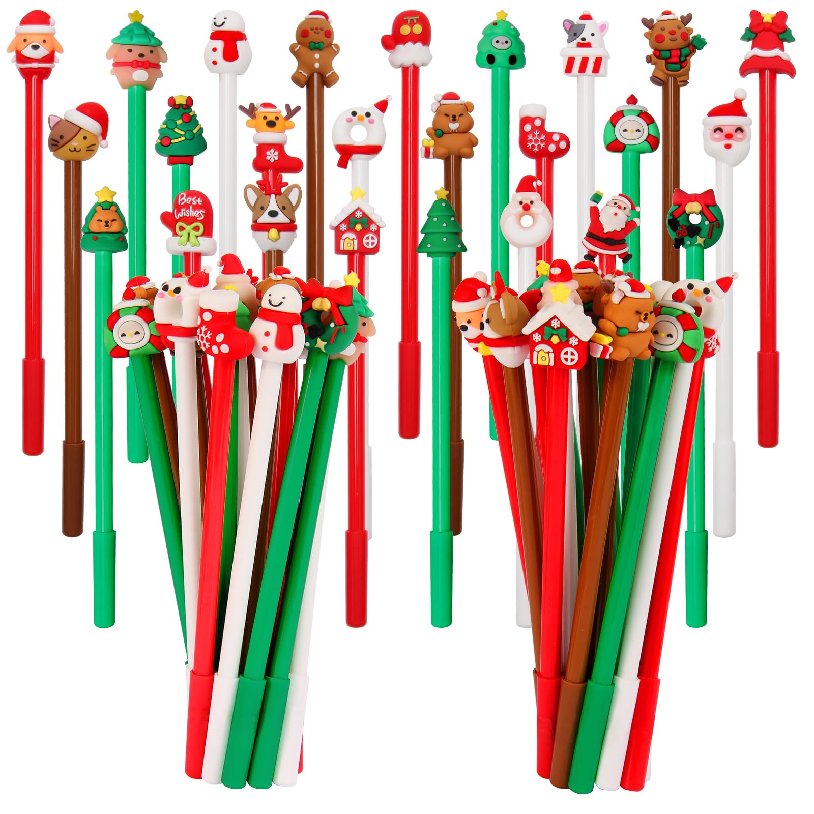 LiYiQ 50 Pcs Christmas Cartoon Cute Fun Pens for Kids Kawaii Snowmen ...