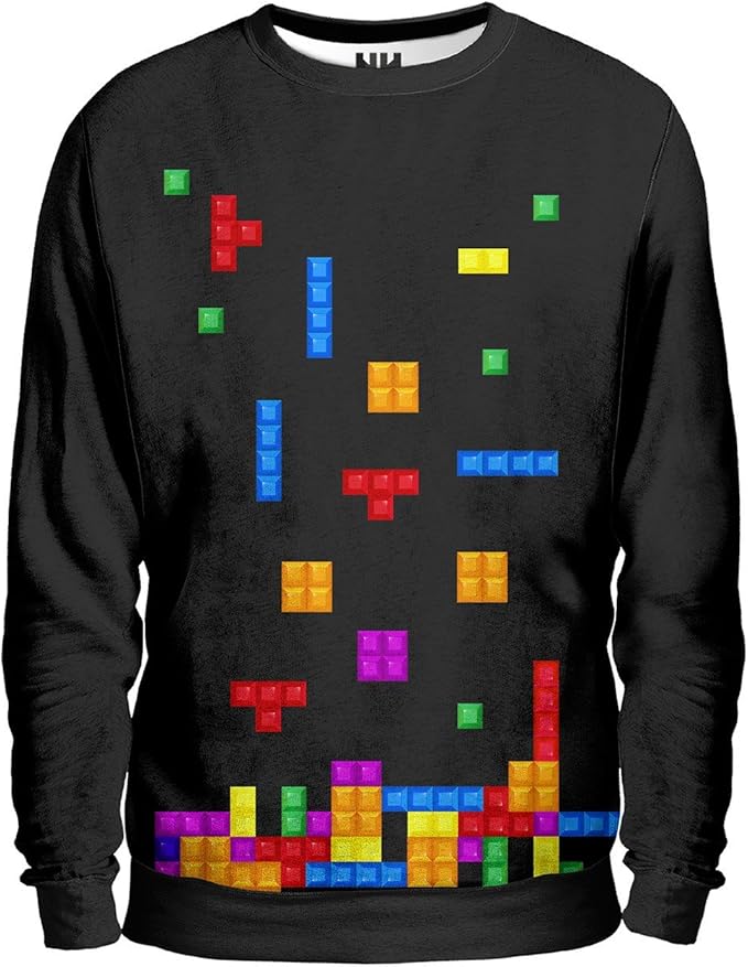 Noorhero - Men's Sweatshirt - Tetris : Amazon.co.uk: Clothing