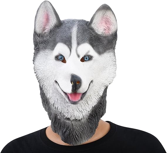 Amazon.com: PARTY STORY Siberian Husky Dog Latex Animal Head Mask ...