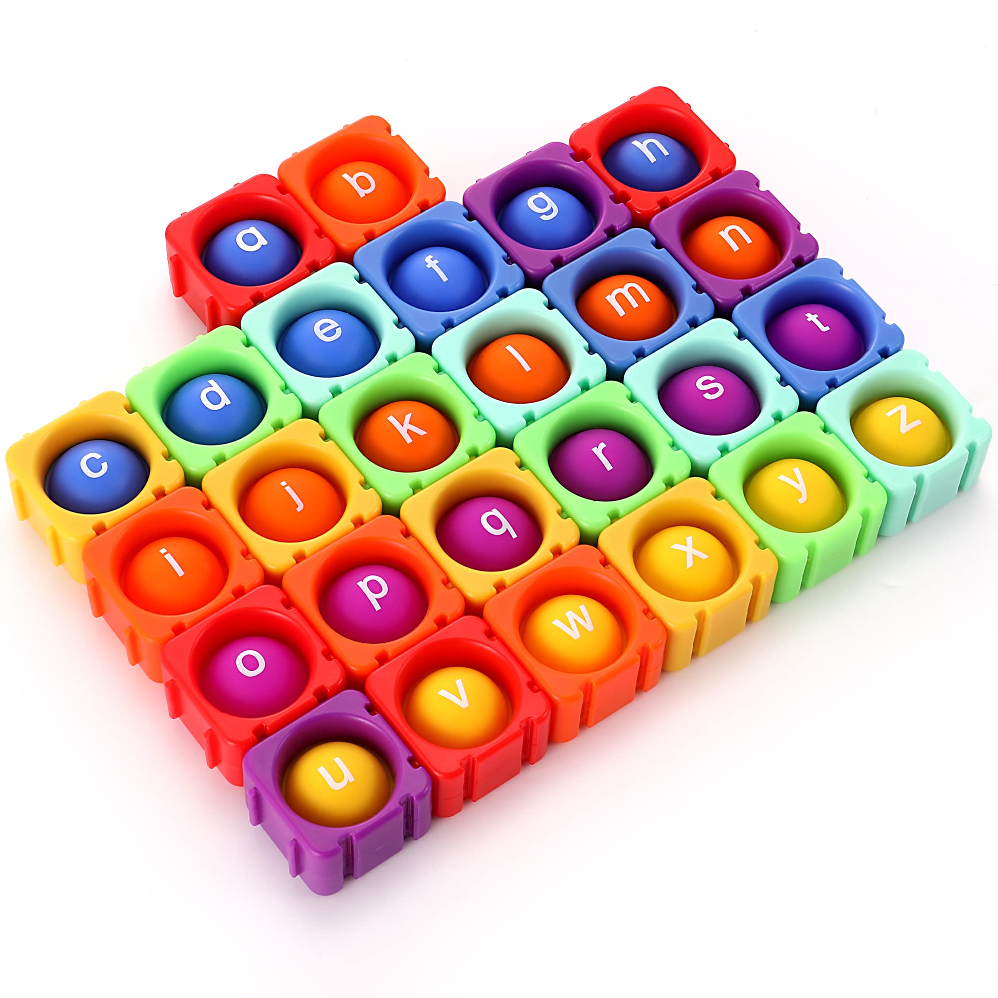 Mua NOWFUTURE Lowercase Alphabet Pop its Fidget Blocks,Rainbow Seven ...