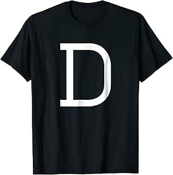 Amazon.com: D Letter Alphabet Costume Monogram Varsity Fun T-Shirt ...