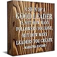Amazon.com: Inspirational A Sign of A Good Leader Desk Decor Wooden Box ...