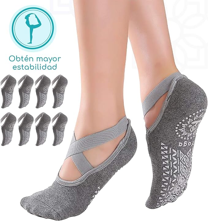 Thefne Set de Pares de Calcetines Antiderrapantes para Mujer ...