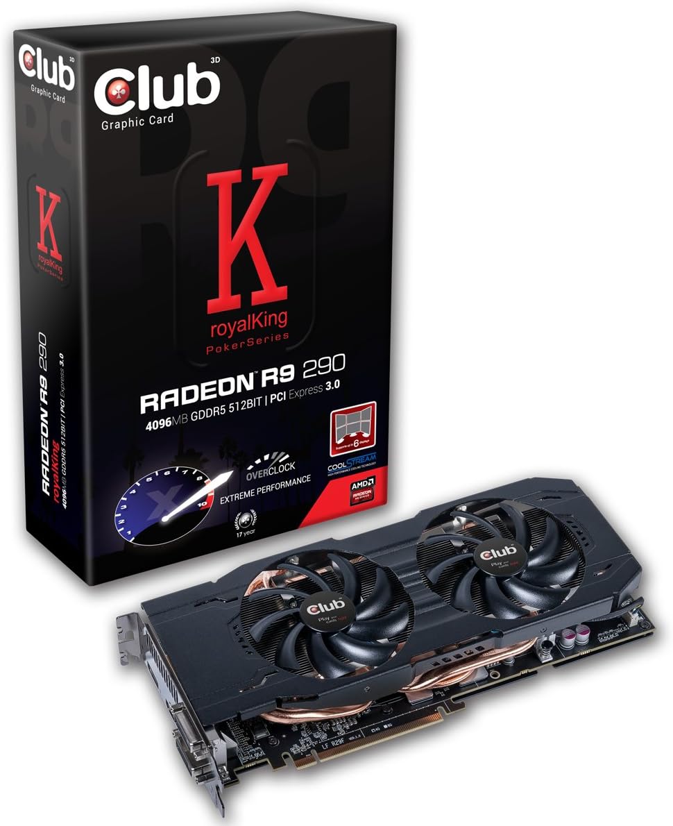 CLUB3D Radeon R9 290 RoyalKing - Tarjeta gráfica de 4 GB (Radeon R9 290 ...
