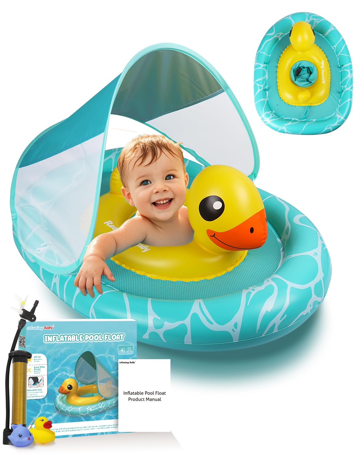 Relaxing Baby - Double Baby Pool Float with Adjustable Safety Seat ...